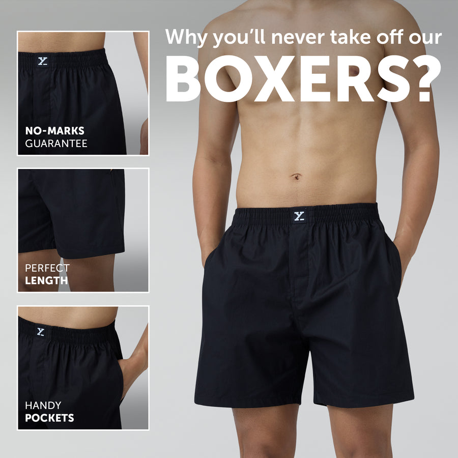 Cotton Boxer For Men - Black Boxers Shorts- XYXX – XYXX Apparels