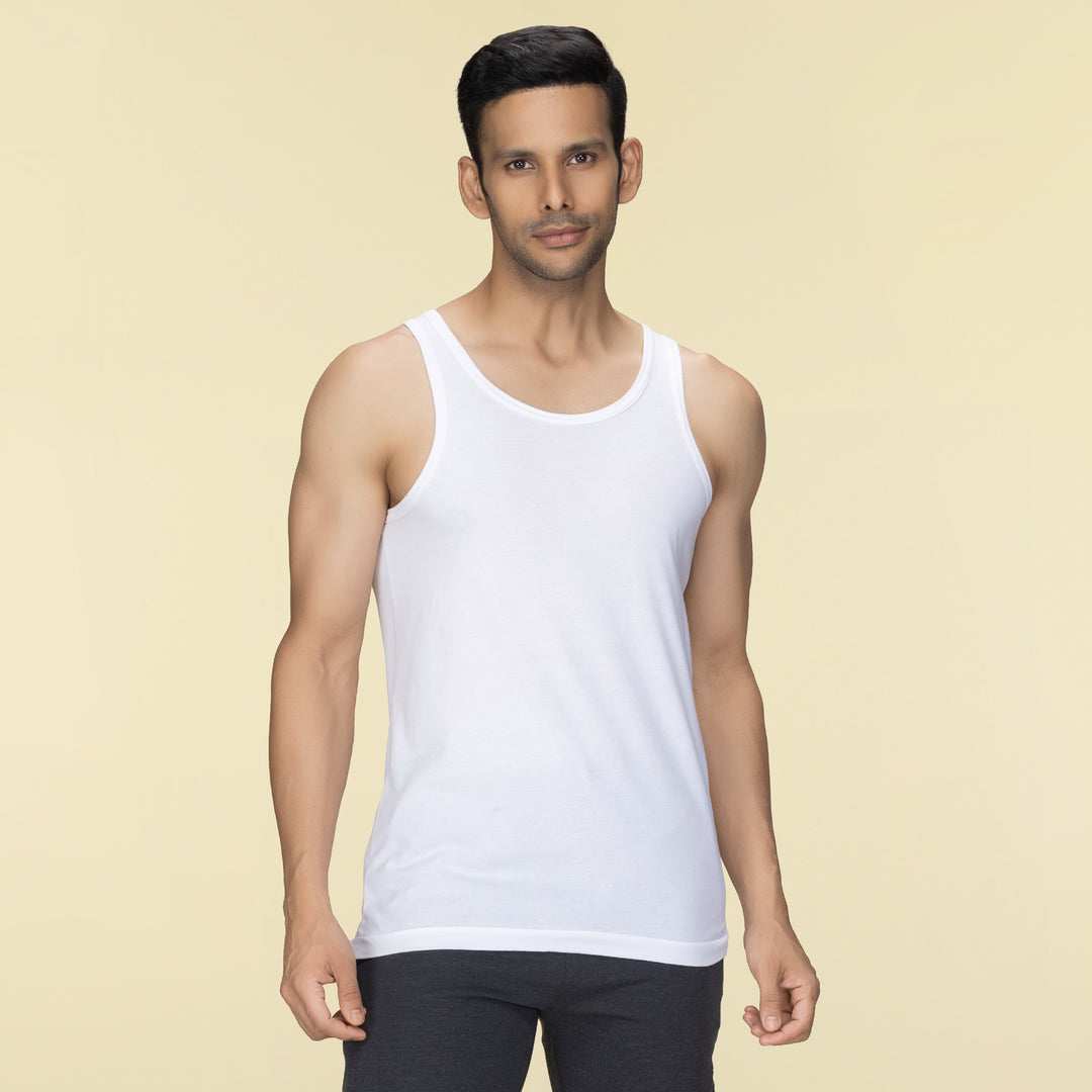 Aero Super Combed Cotton Vest Polar White loop ok – XYXX Apparels