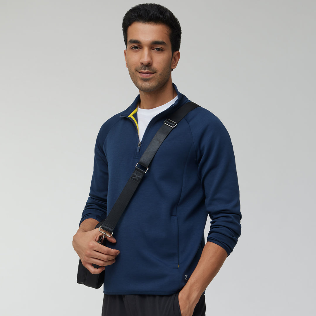 Alpha Half Zip Sweatshirt Midnight Blue – XYXX Apparels