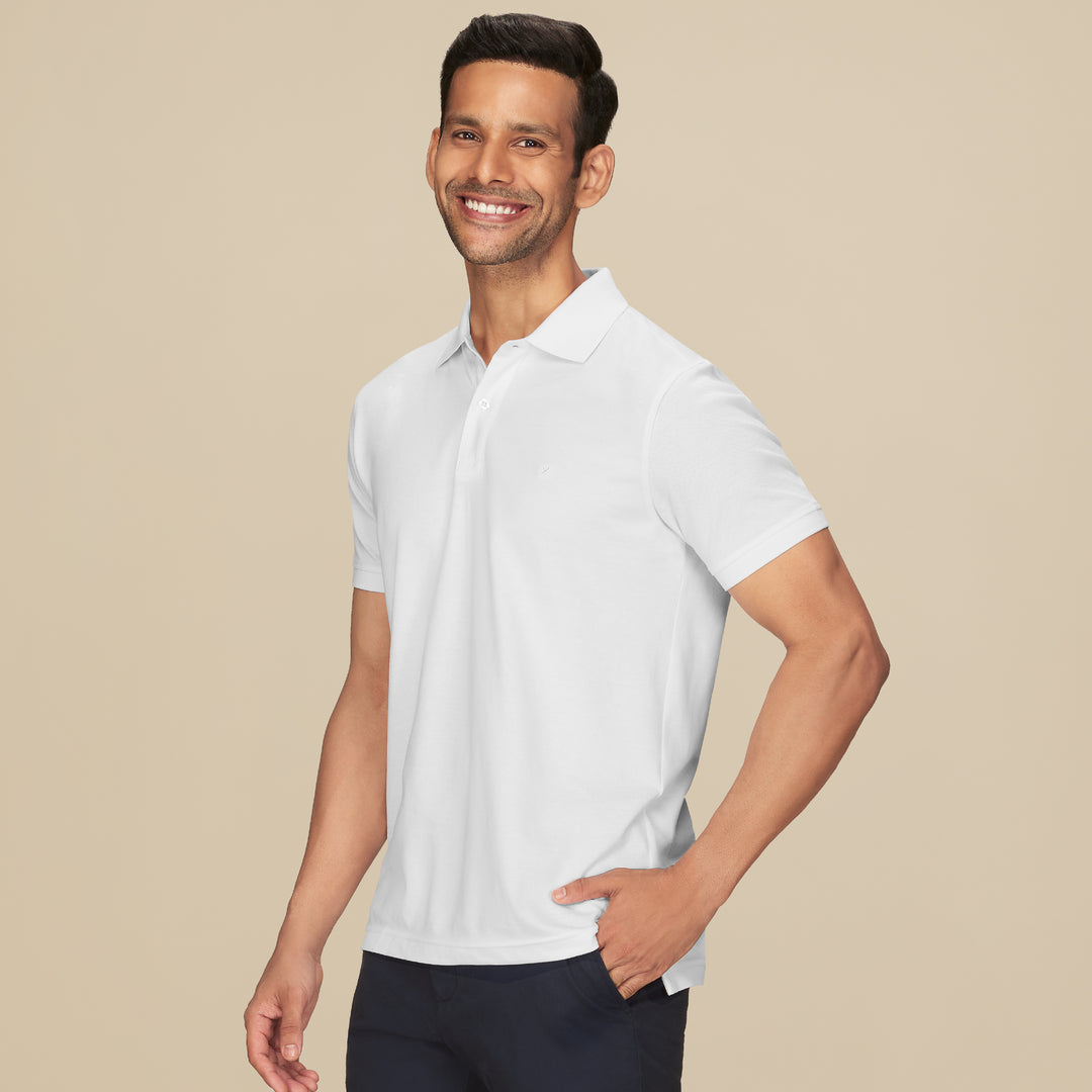 Nova Combed Cotton Polo T-shirts Polar White – XYXX Apparels