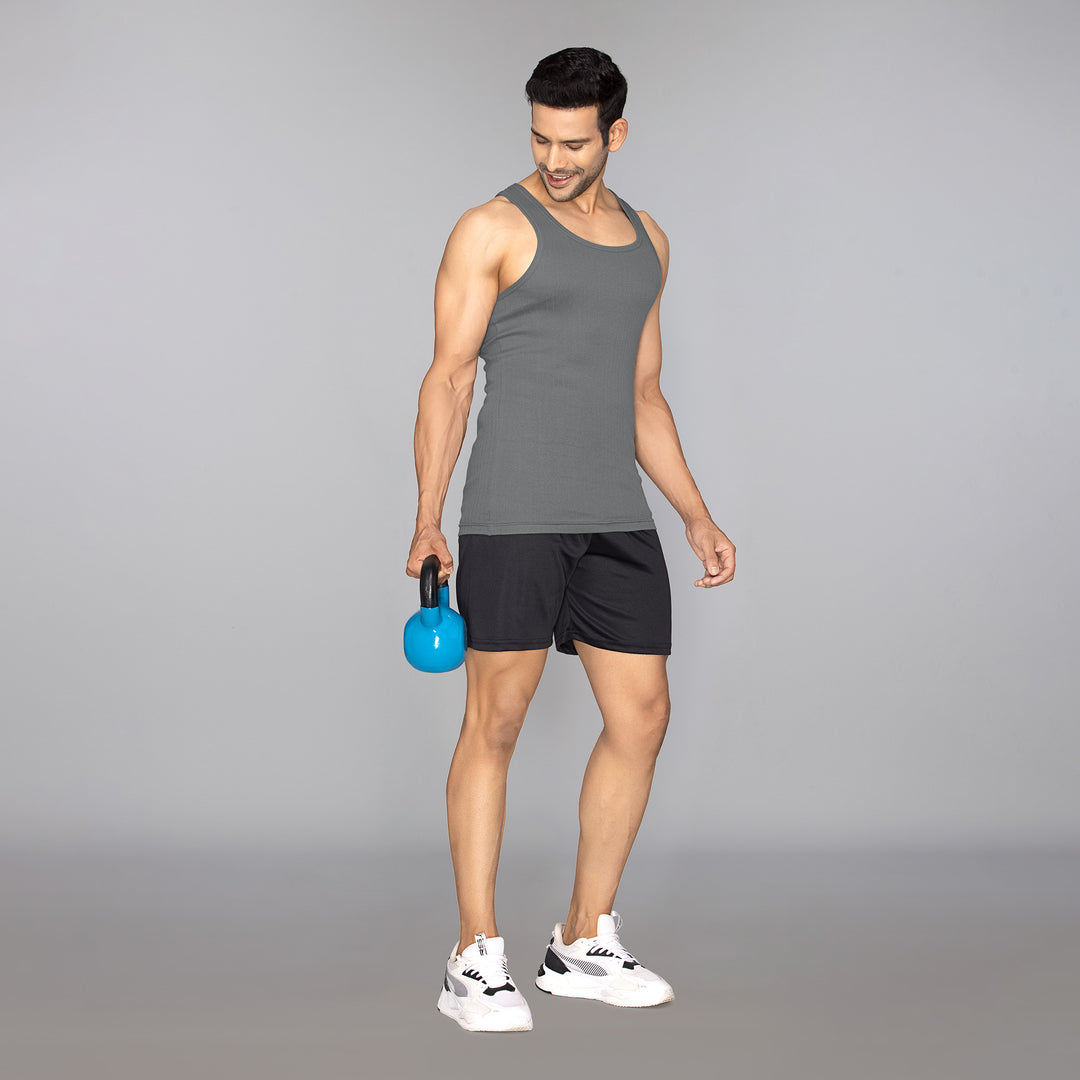 Nova Round Neck Racer Back Vest Ash Grey – XYXX Apparels