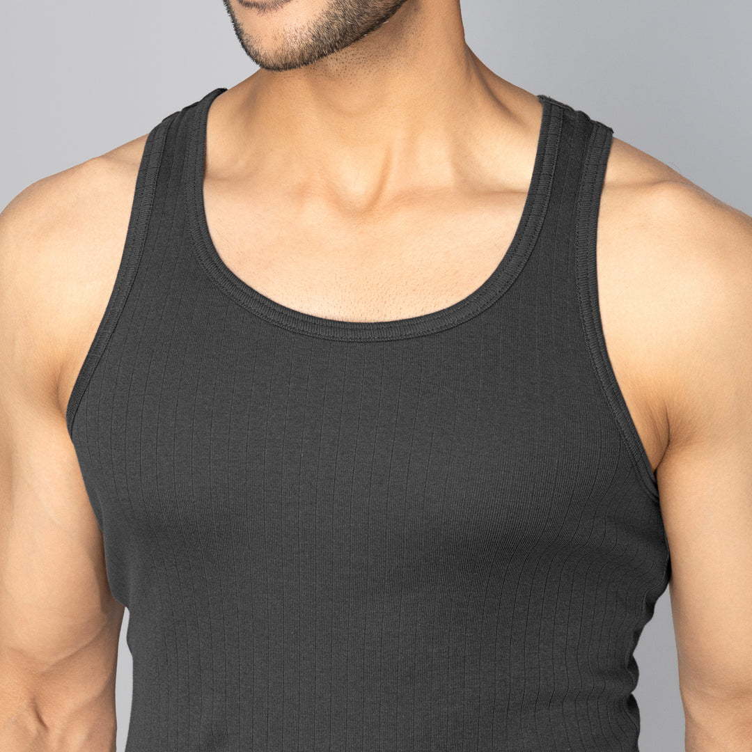 Nova Round Neck Racer Back Vest Graphite Grey – XYXX Apparels