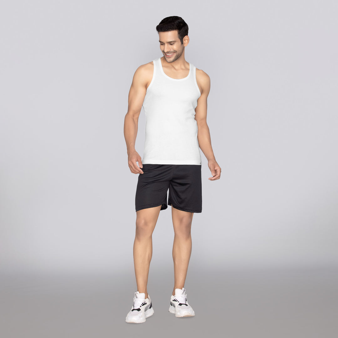 Nova Round Neck Racer Back Vest Polar White – XYXX Apparels