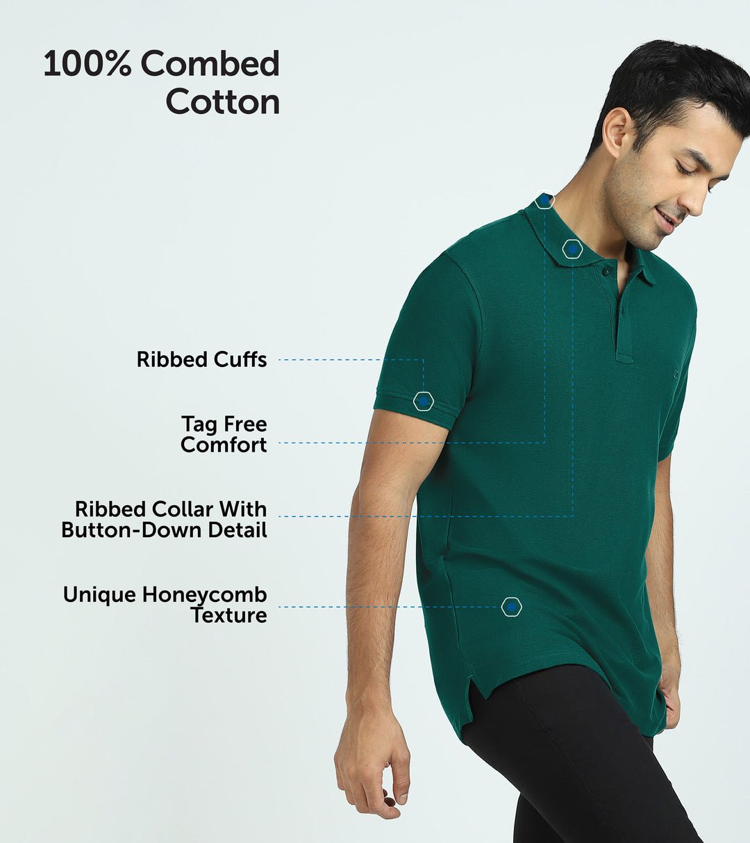 Element Combed Cotton Polo T-shirts Forest Green – XYXX Apparels